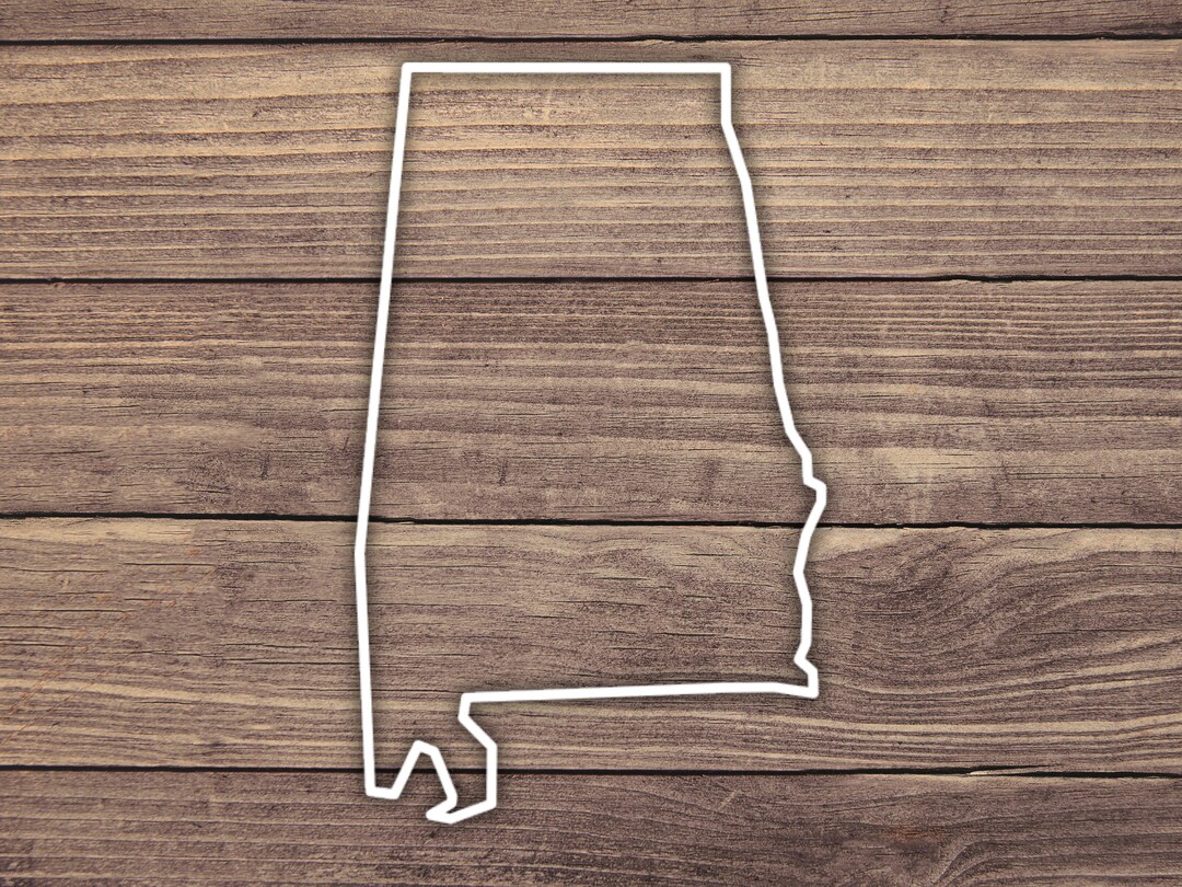 Alabama Outline Decal, Alabama Decal, Alabama Sticker, Bama Vinyl ...