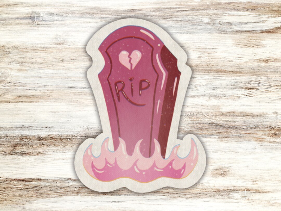 Pink Coffin Sticker, Pink Halloween Coffin Sticker, Halloween Sticker ...