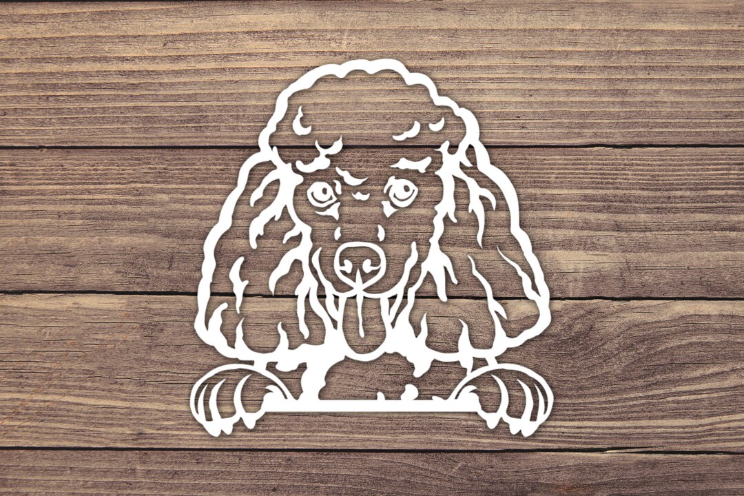Poodle Peeking Decal, Dog Vinyl Decals, Puppy Bumper Sticker, Playful ...