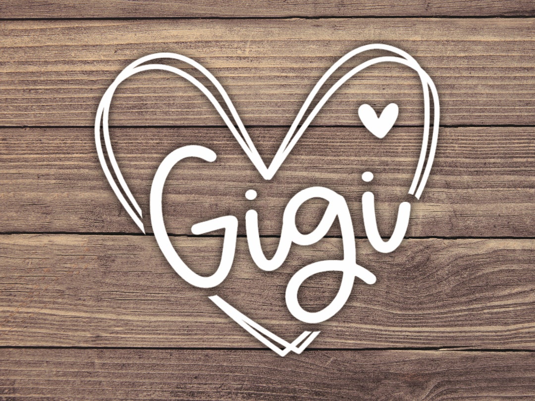 Gigi Heart Decal, Gigi Heart Sticker, Gigi Decal, Gigi Sticker, Grandma ...