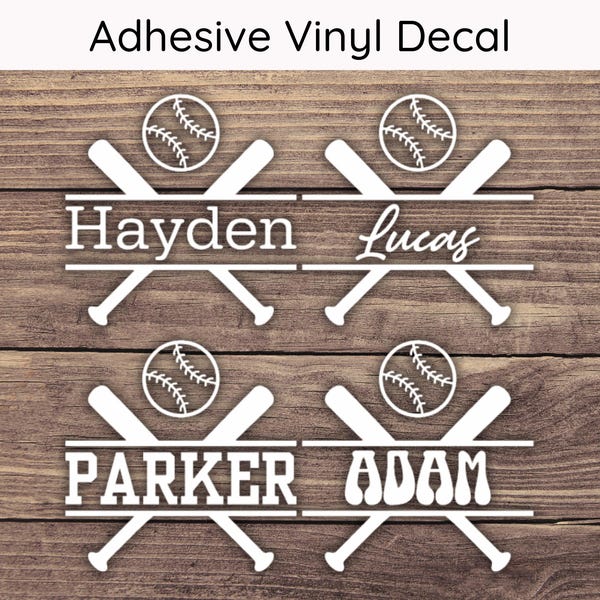 Baseball Name Decals - Etsy