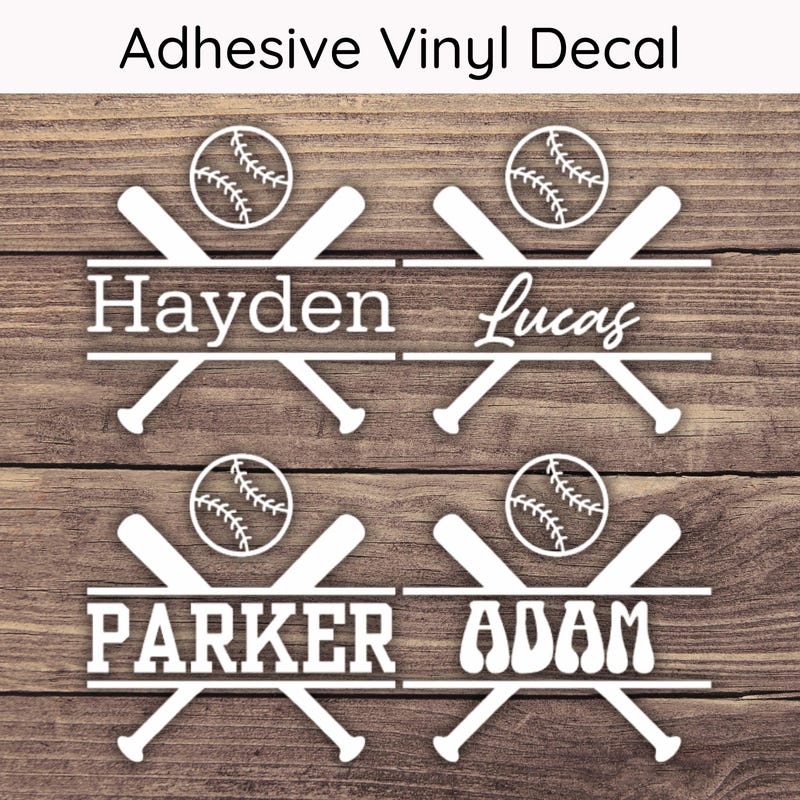 Baseball Name Decals - Etsy