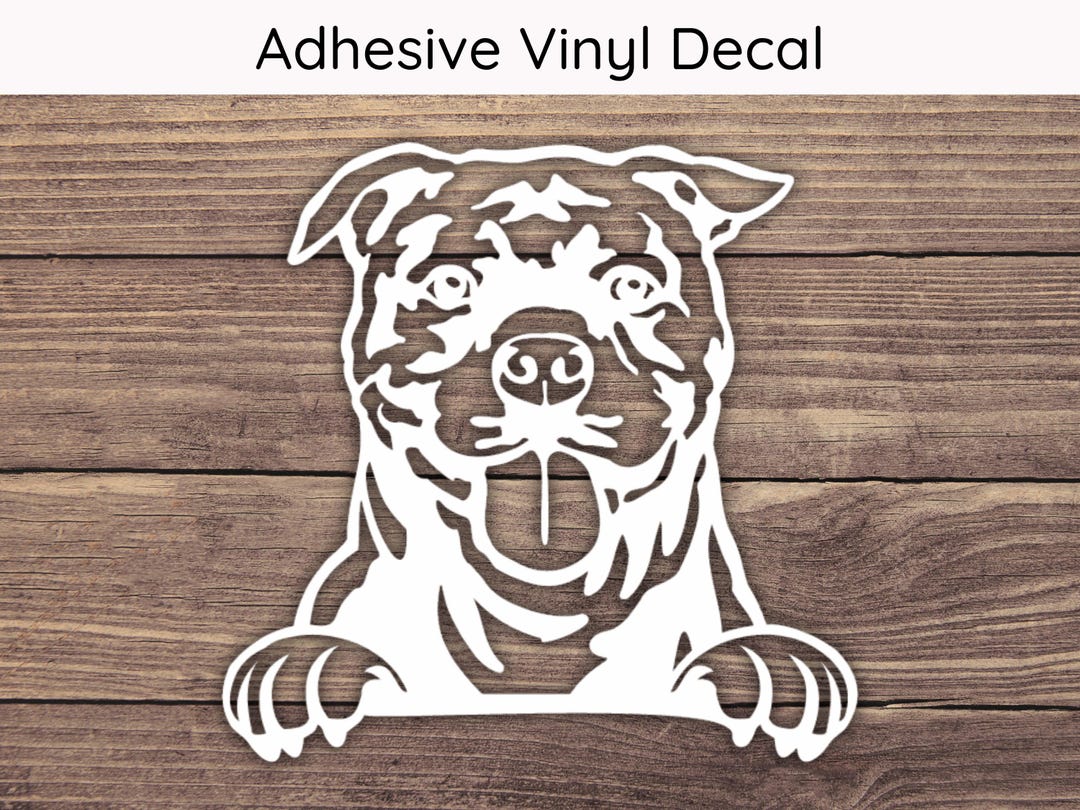 Staffordshire Bull Terrier Peeking Decal, Staffie Dog Vinyl Decals ...