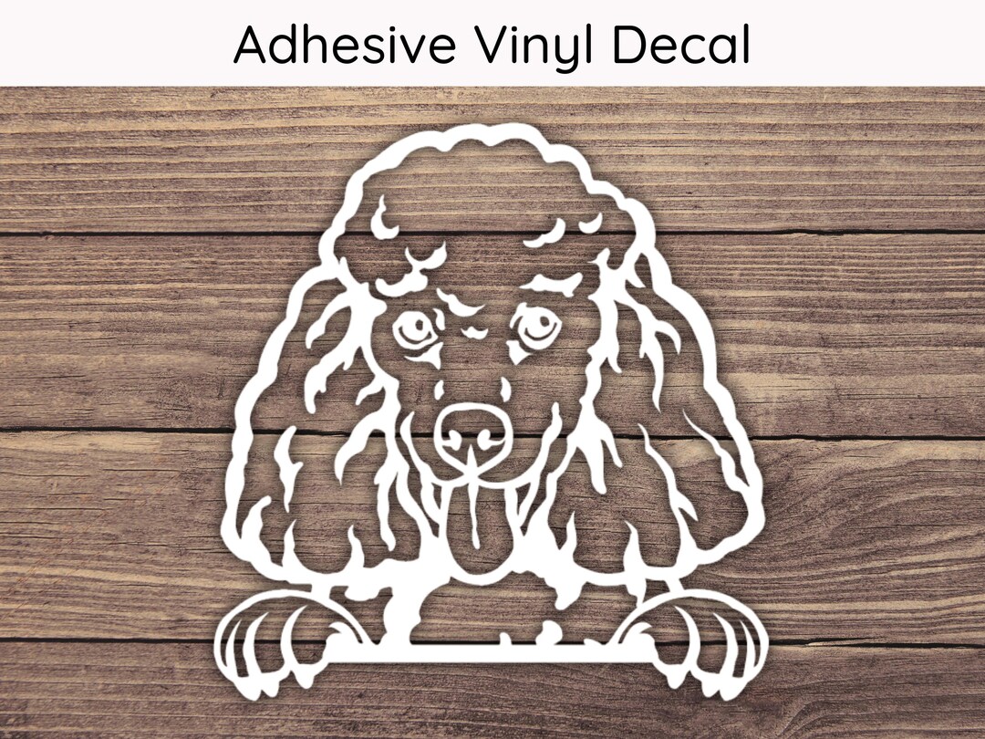 Poodle Peeking Decal, Dog Vinyl Decals, Puppy Bumper Sticker, Playful ...
