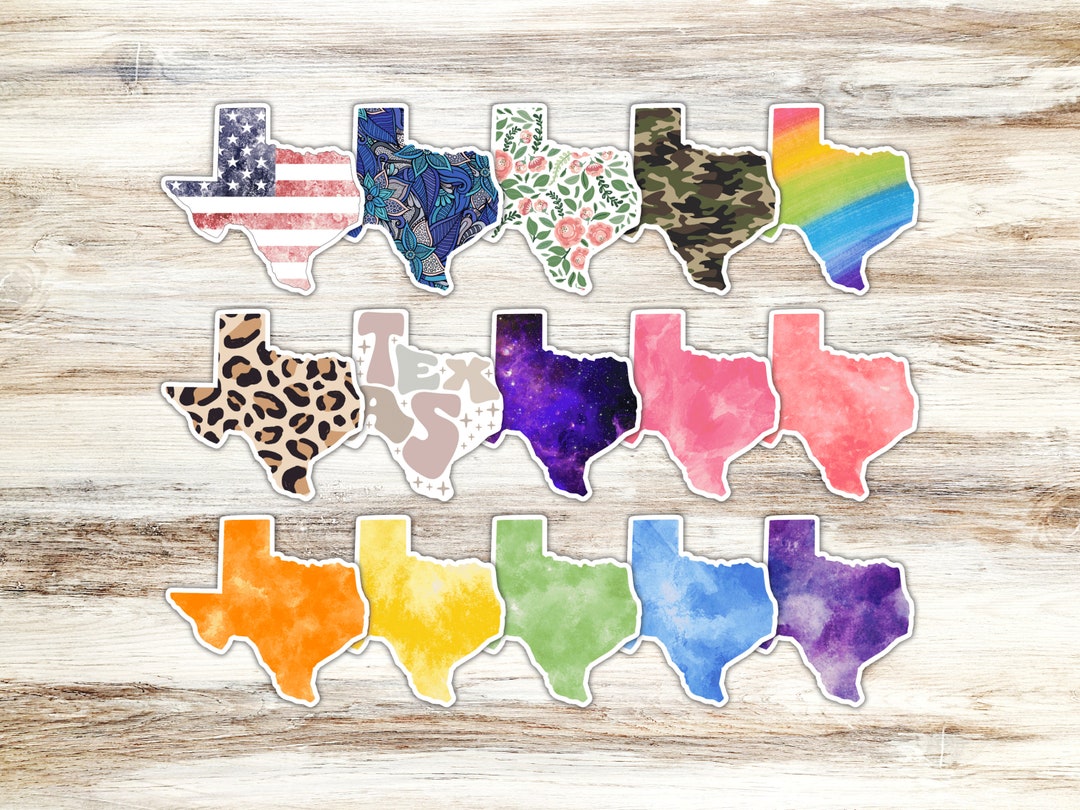 Texas State Stickers, American Flag Sticker, Floral Sticker, Camo ...