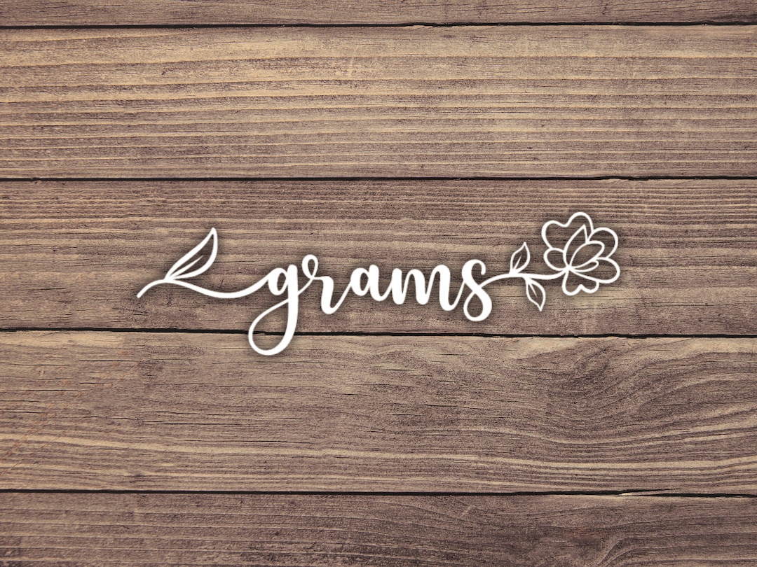 Grams Flower Decal, Grams Decal, Grams Sticker, Flower Sticker, Cute ...