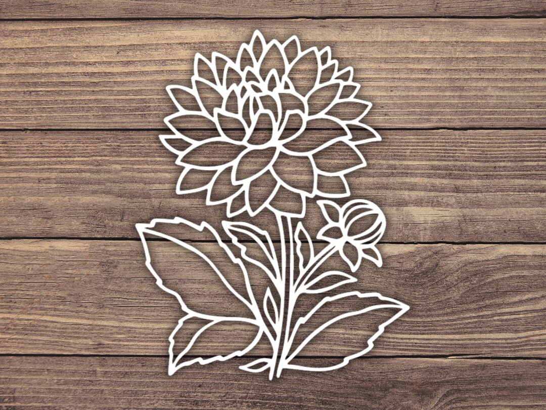 Dahlia Flower Decal, Dahlia Decal, Dahlia Sticker, Flower Sticker ...