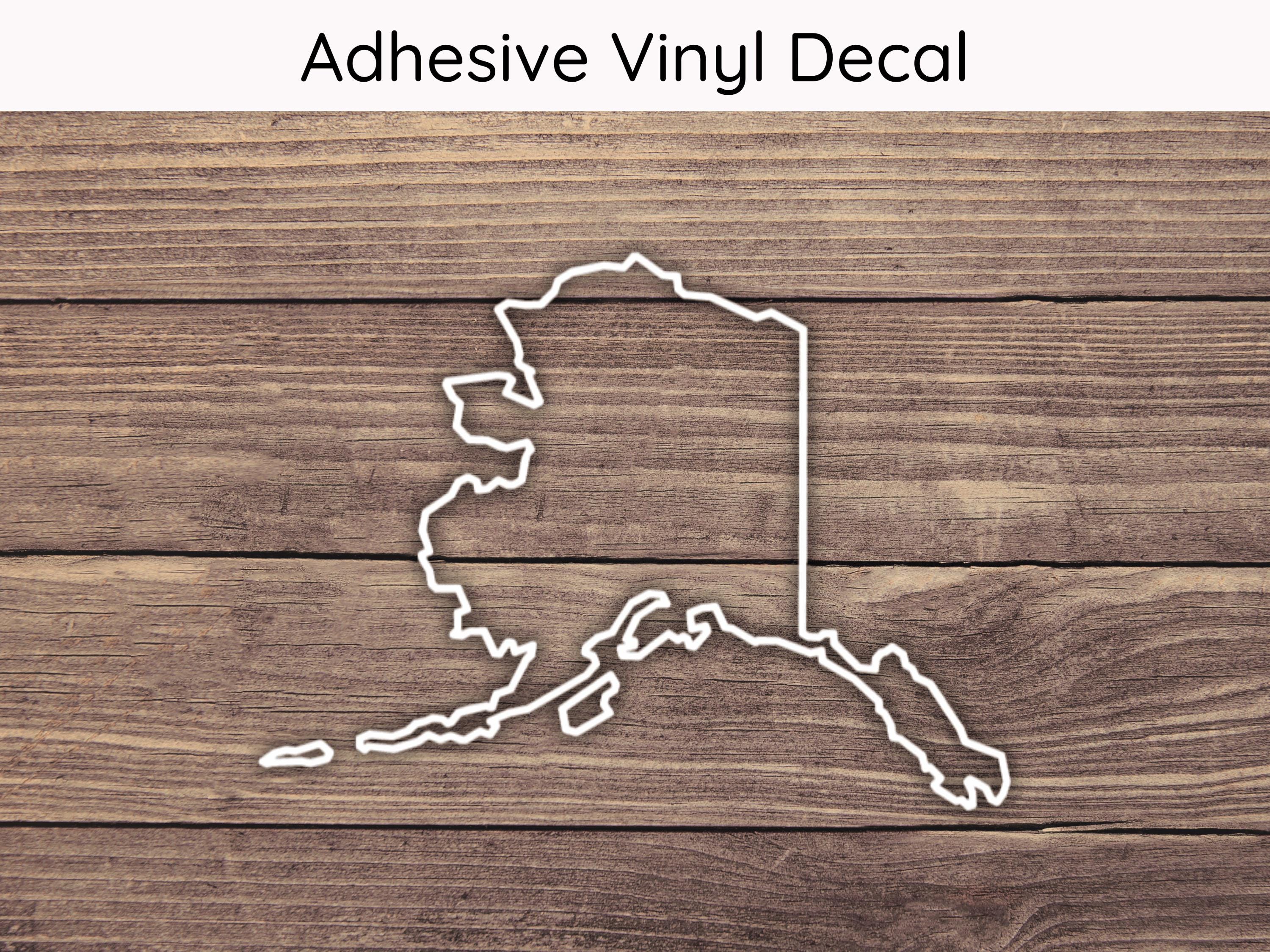 Alaska Outline Decal, Alaska Decal, Alaska Sticker, AK Vinyl Decals ...