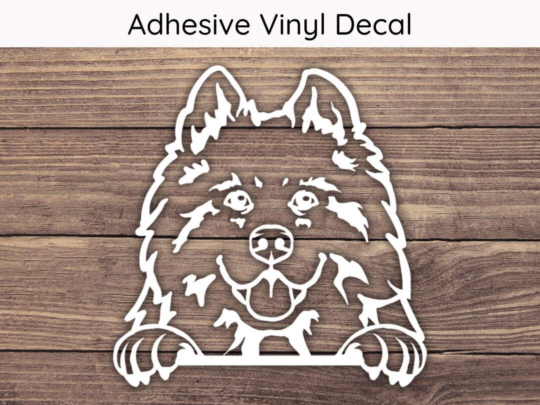 Samoyed Peeking Decal, Dog Vinyl Decals, Puppy Bumper Sticker, Playful ...