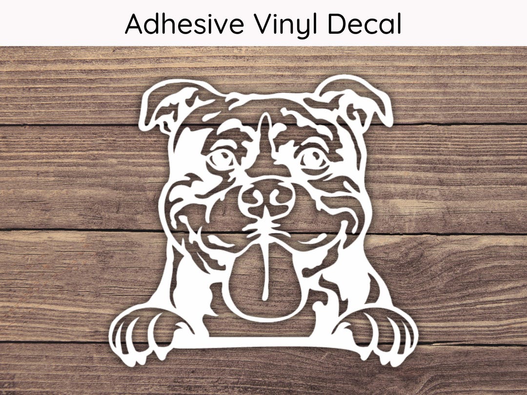 American Bully Peeking Decal, Dog Vinyl Decals, Bullypit Bumper Sticker ...