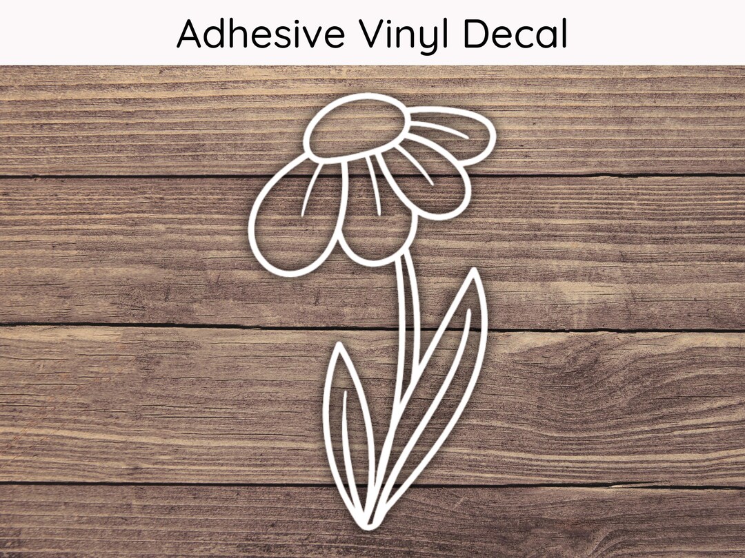 Flower Decal, Flower Sticker, Daisy Decal, Daisy Sticker, Simple Floral ...
