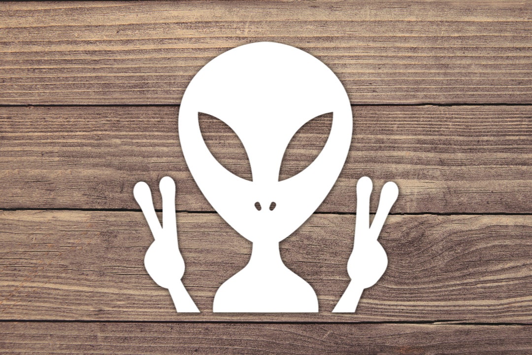 Peace Sign Alien Decal Multiple Sizes Alien Car Decal - Etsy