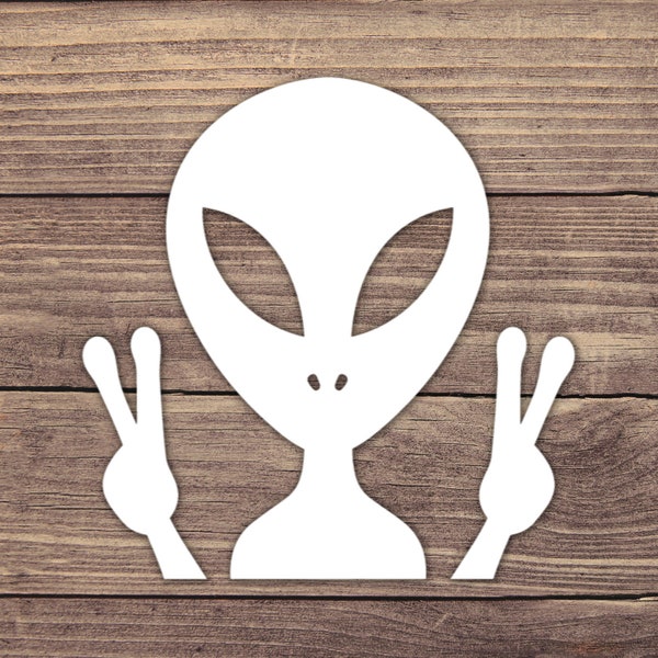 Alien Peace Sign Sticker - Etsy