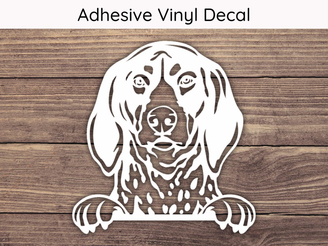 Bluetick Coonhound Peeking Decal, Dog Vinyl Decal, Puppy Bumper Sticker ...