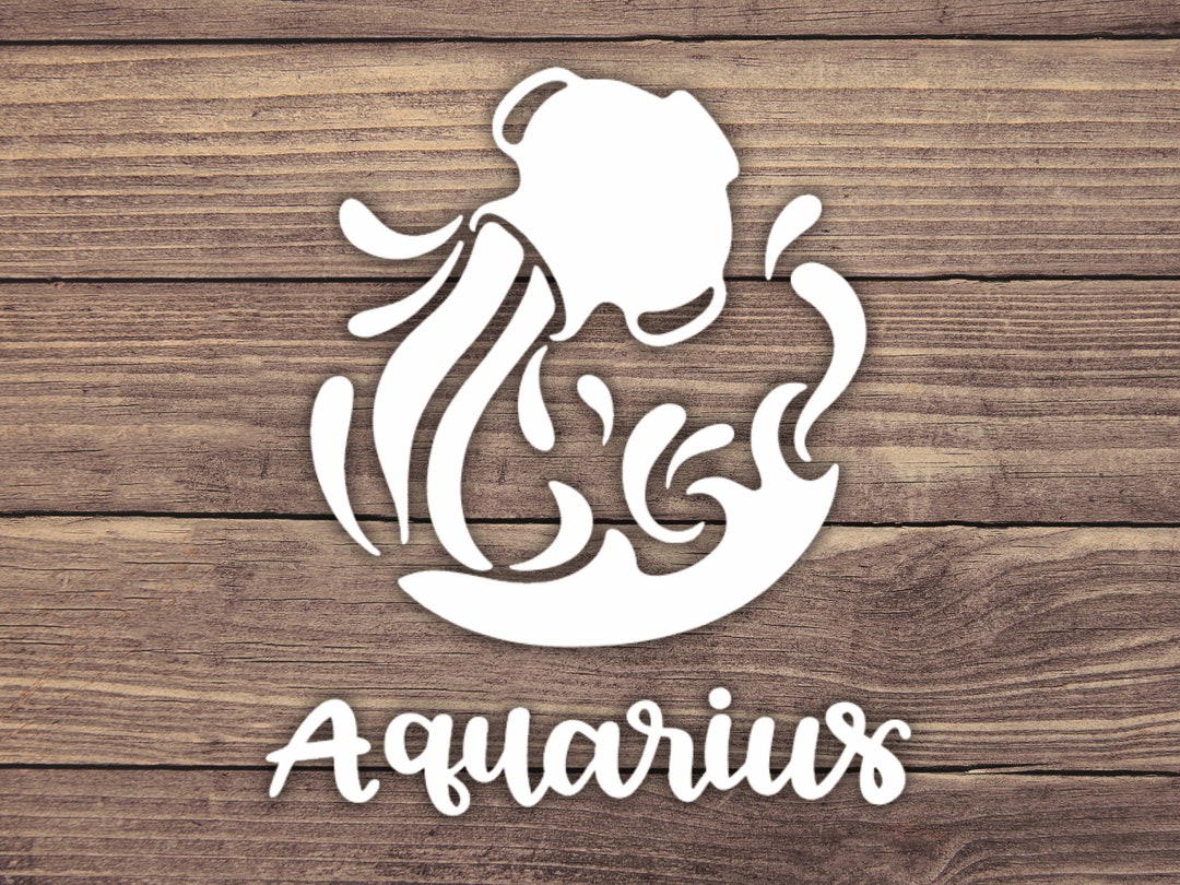 Aquarius Zodiac Sign Decal Design 1, Astrology Vinyl Decals, Horoscope ...