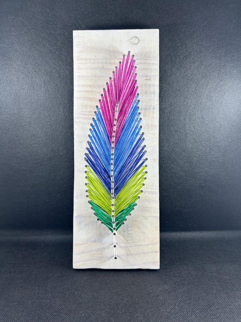 Colorful Handmade Feather String Art - Etsy
