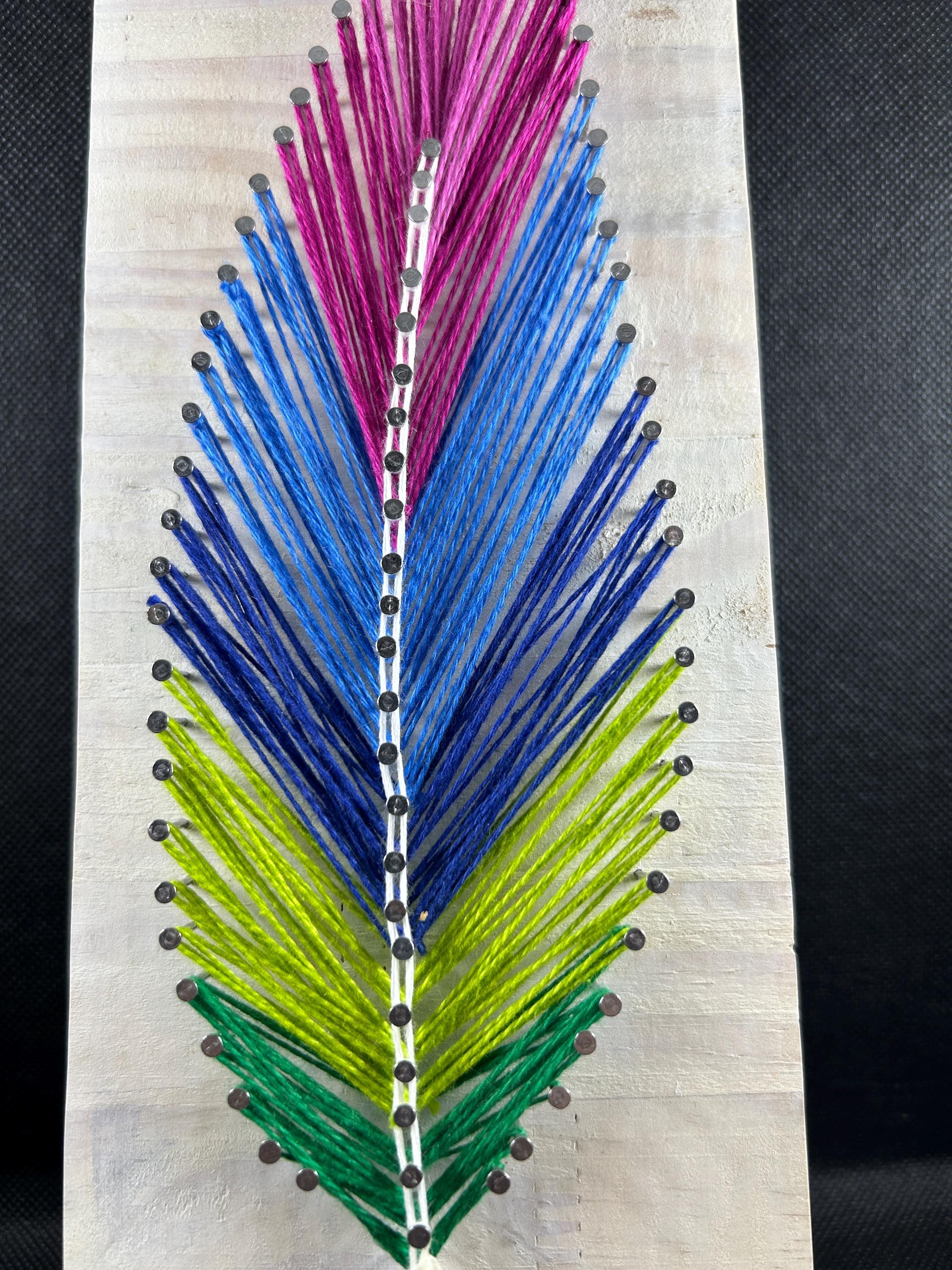 Colorful Handmade Feather String Art - Etsy
