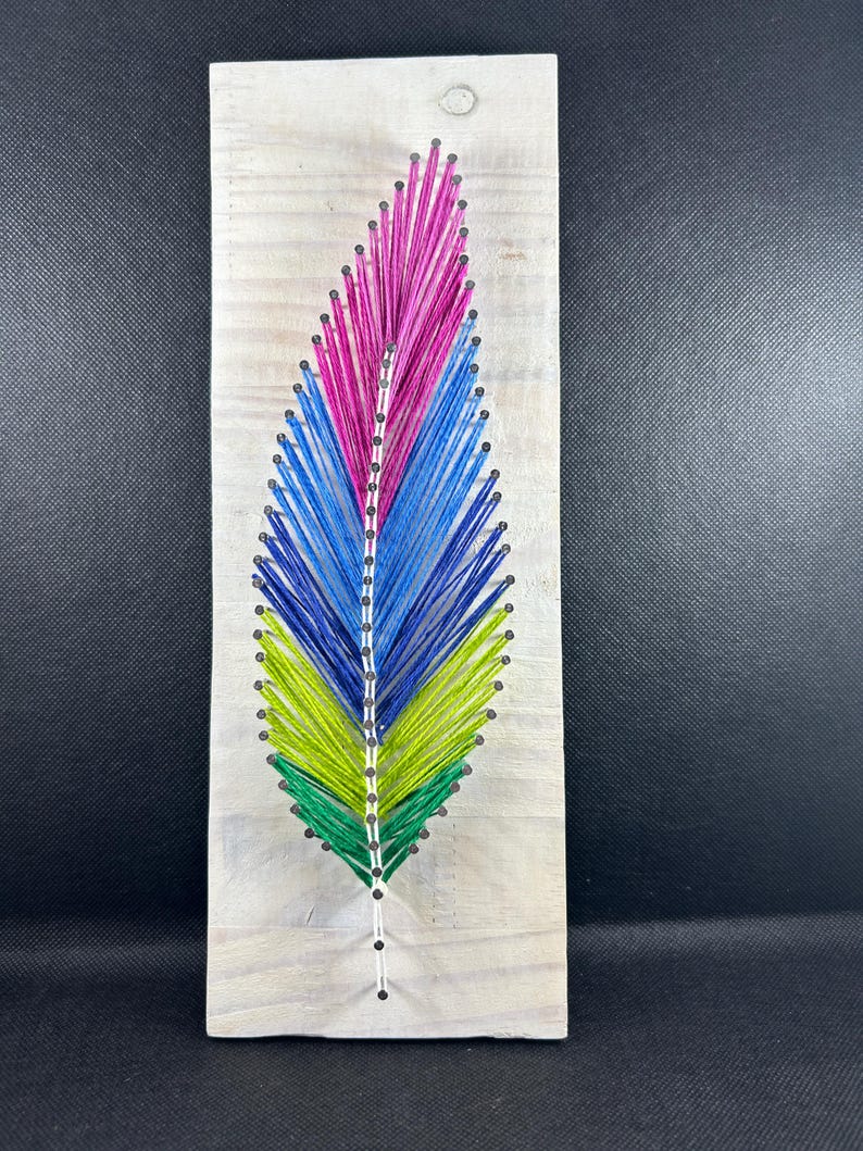 Colorful Handmade Feather String Art - Etsy