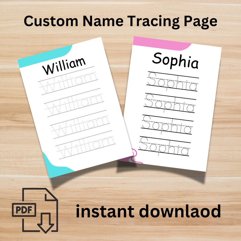 Custom Name Tracing Sheet Handwriting Practice Personalized Name Trace ...