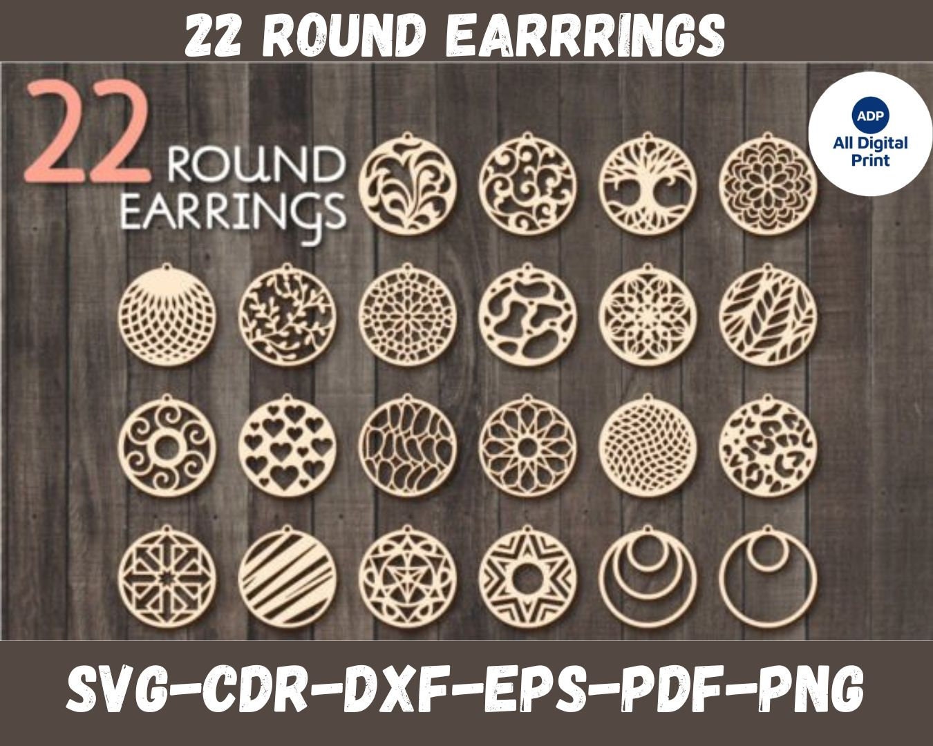 22 EARRINGS SVG Bundle, Earring SVG Bundle, Earring Cut Patterns ...