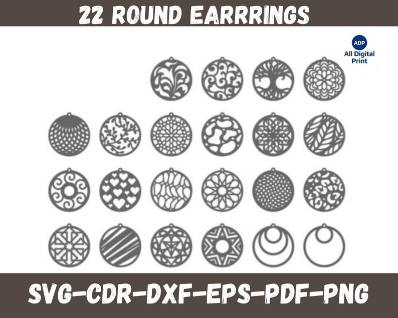 22 EARRINGS SVG Bundle, Earring SVG Bundle, Earring Cut Patterns ...