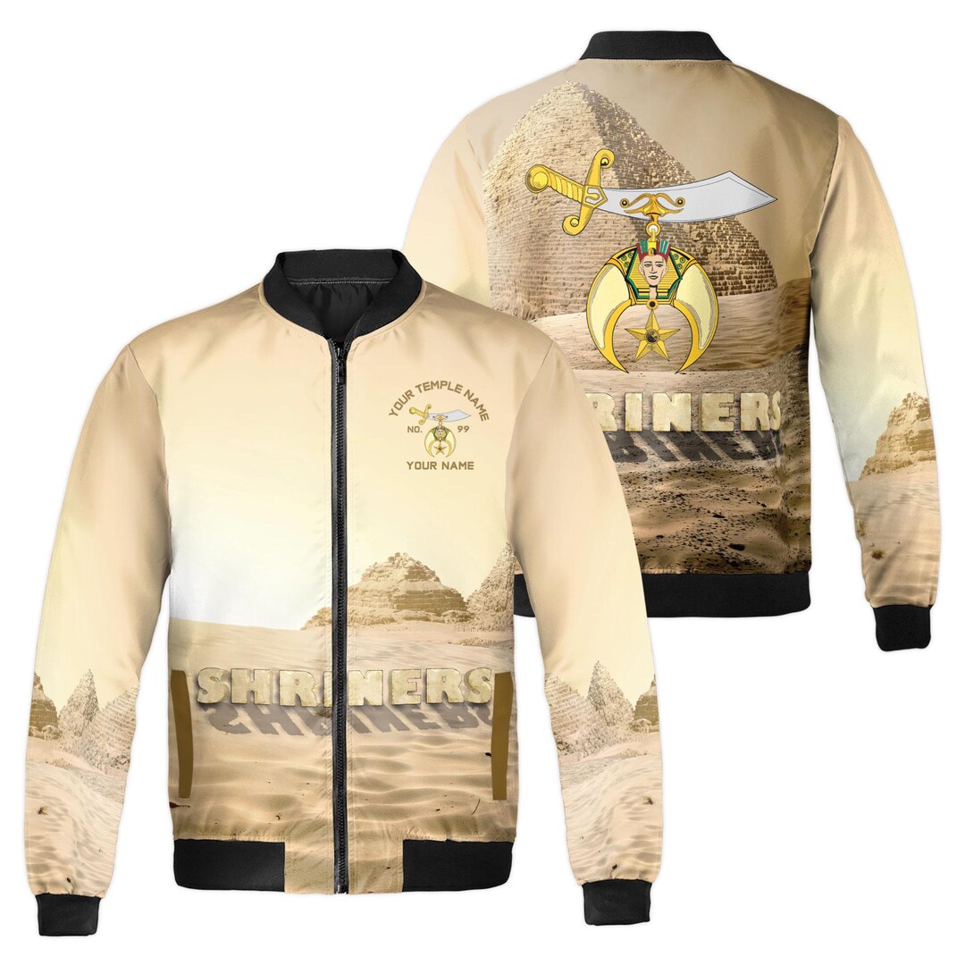 Customized Noble Shriners With Pyramid Desert Bomber Jacket S-5XL - Etsy