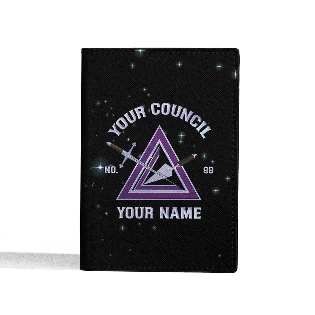 Customized Cryptic Council Symbol Freemasonry Sparkle Black Leather ...