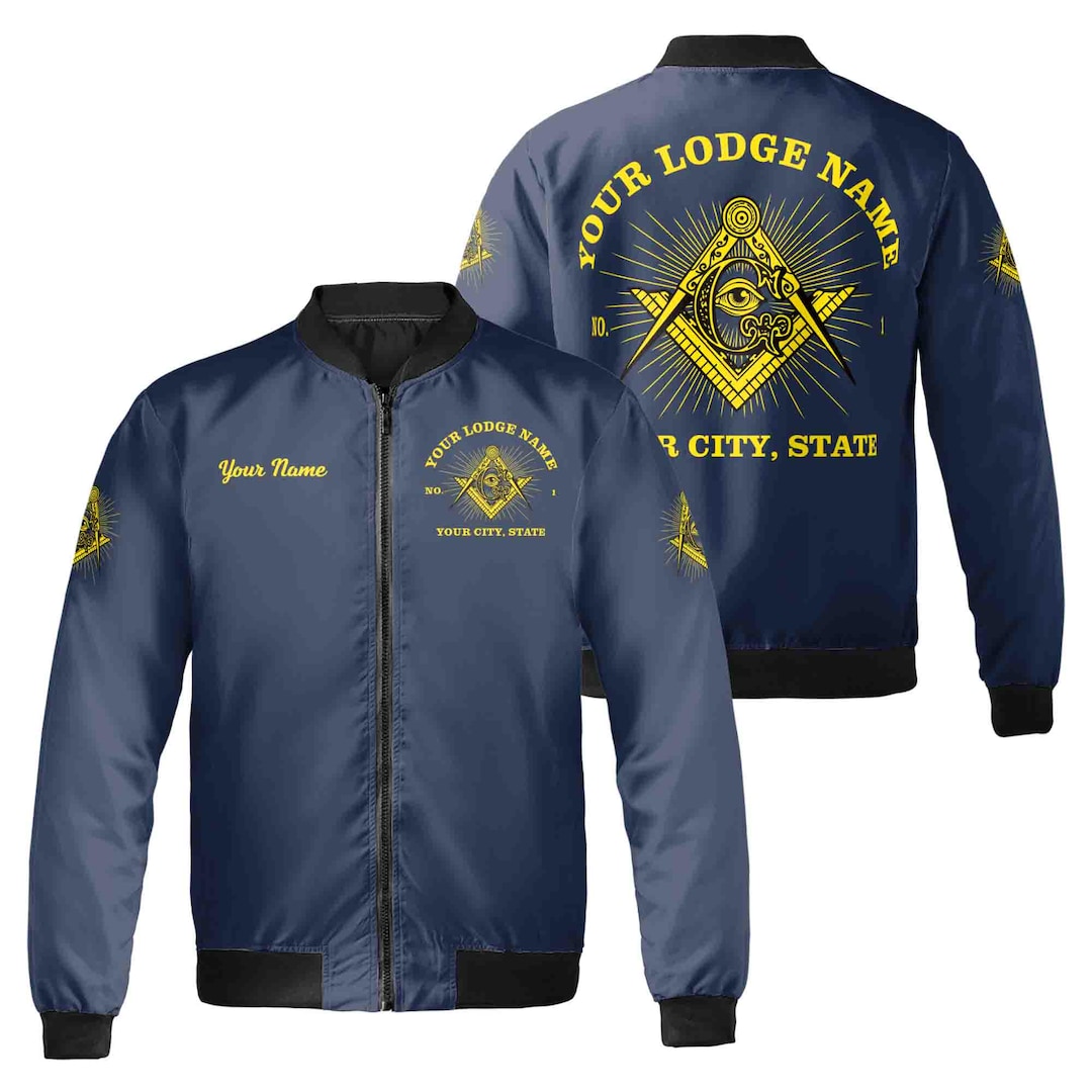 Custom Name Lodge Name Fremasonry Masonic PHA Unisex Bomber Jacket S ...