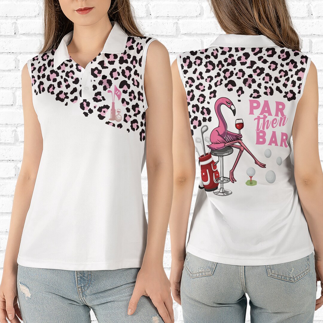 Par Then Bar Leopard Flamingo 3D Women Sleeveless Polo Size XS-4XL - Etsy