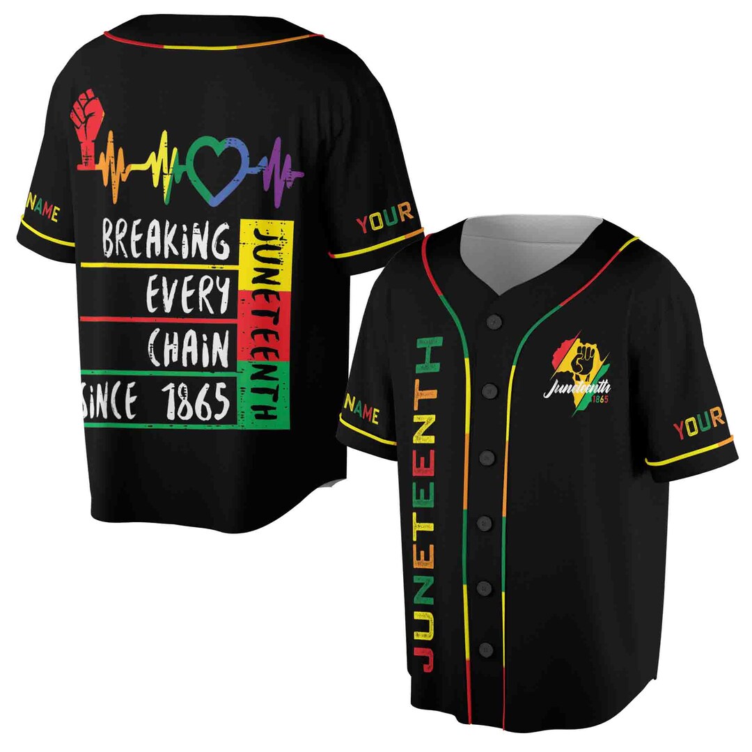 Custom Juneteenth Freeish 1865 Black History Pride Baseball Jersey Size ...
