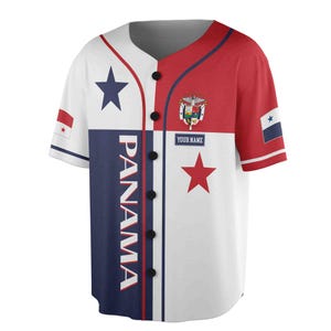 Personalized Name Panama Flag Coat of Arms Baseball Jersey S-5XL - Etsy
