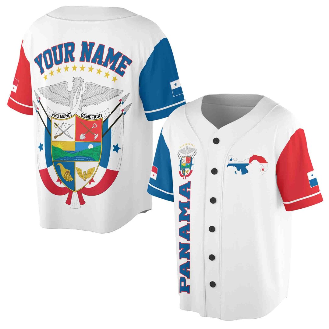 Customized Name Panama Flag Coat of Arms Baseball Jersey S-5XL, Panamá ...