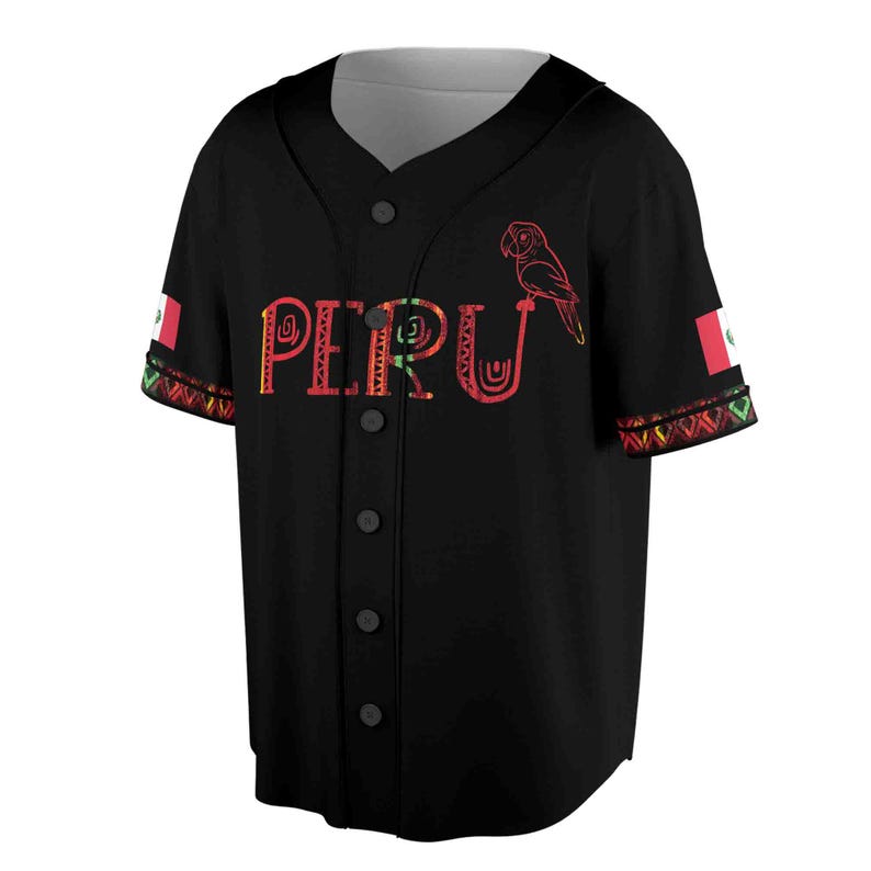 Personalized Name Peru Flag Coat of Arms Tribal Art Patriotic Baseball ...