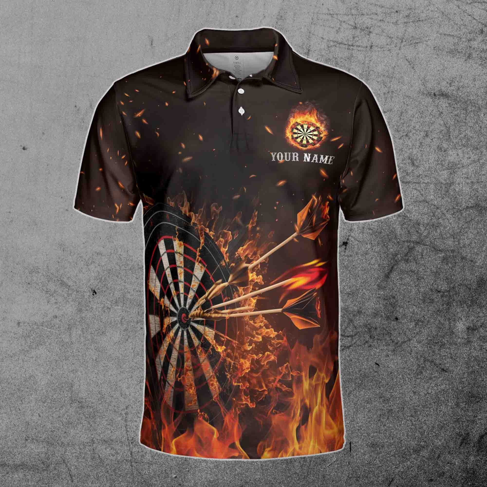 Personalized Darts Flame, Custom Dart Flame 3D Polo Shirt sold by Helga ...