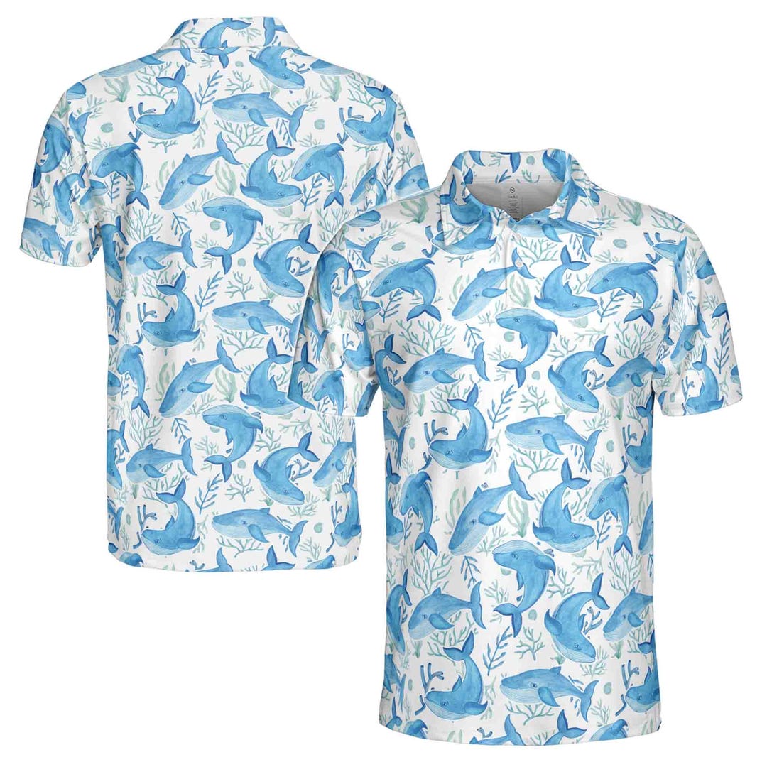 Funny Blue Whale in the Ocean Men's Polo Shirt S-5XL - Etsy