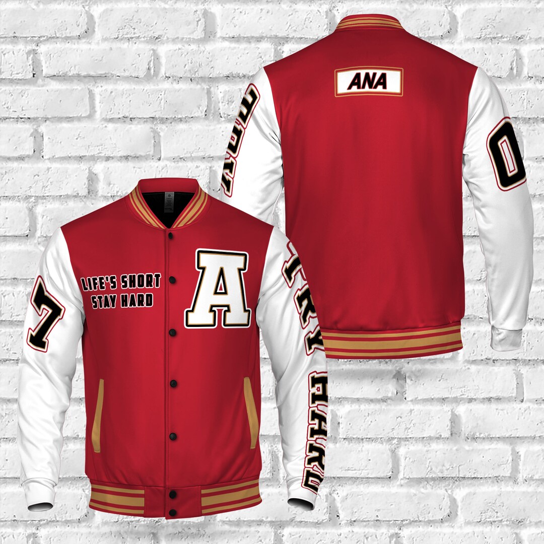Customize Varsity Jacket, Personalize Text, Number and Color, All ...