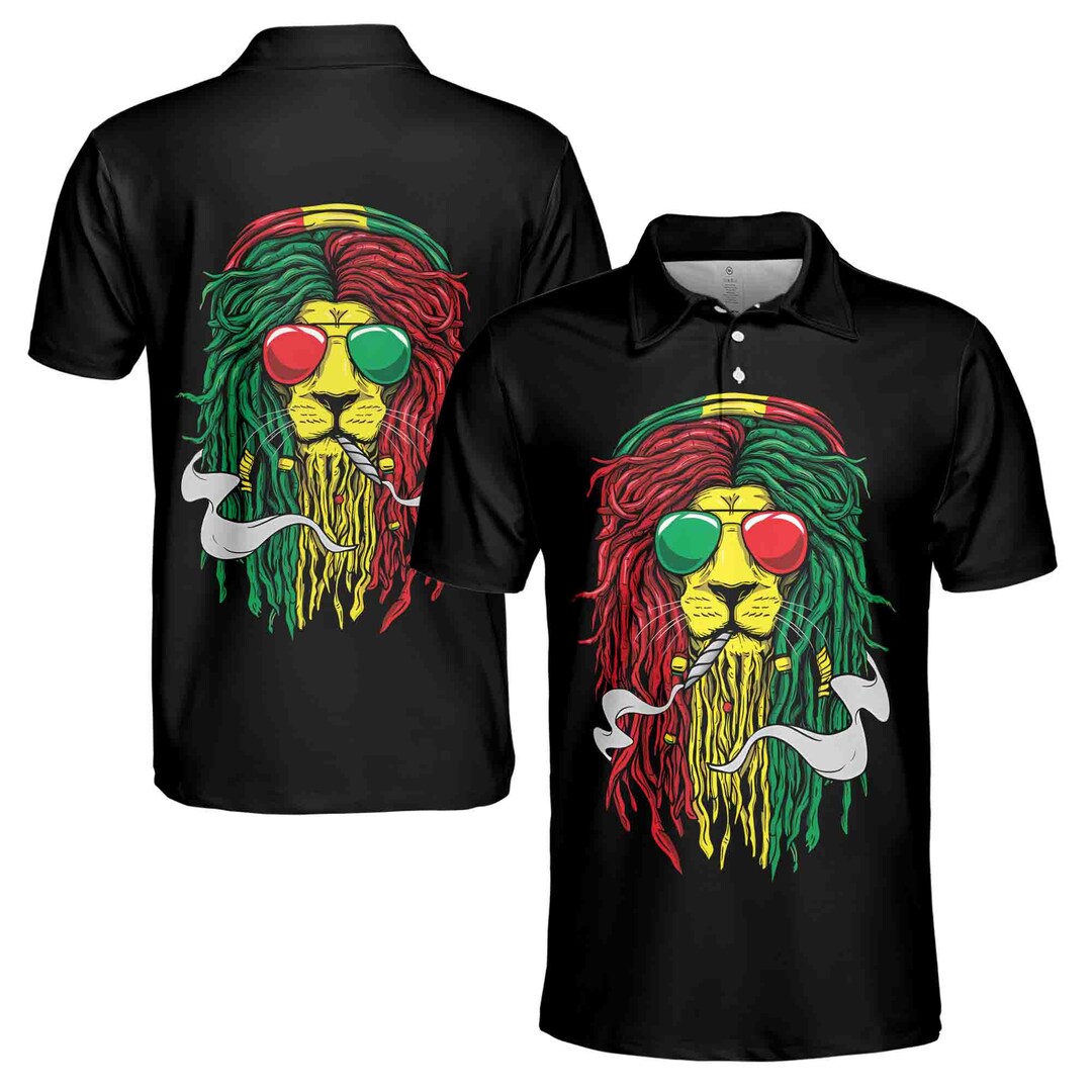 Lion Smoking Cigar Jamaica Lion Men's Polo Shirt S-5XL - Etsy