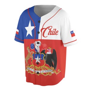Personalize Name Number Chile Flag Coat of Arms Baseball Jersey S-5XL ...
