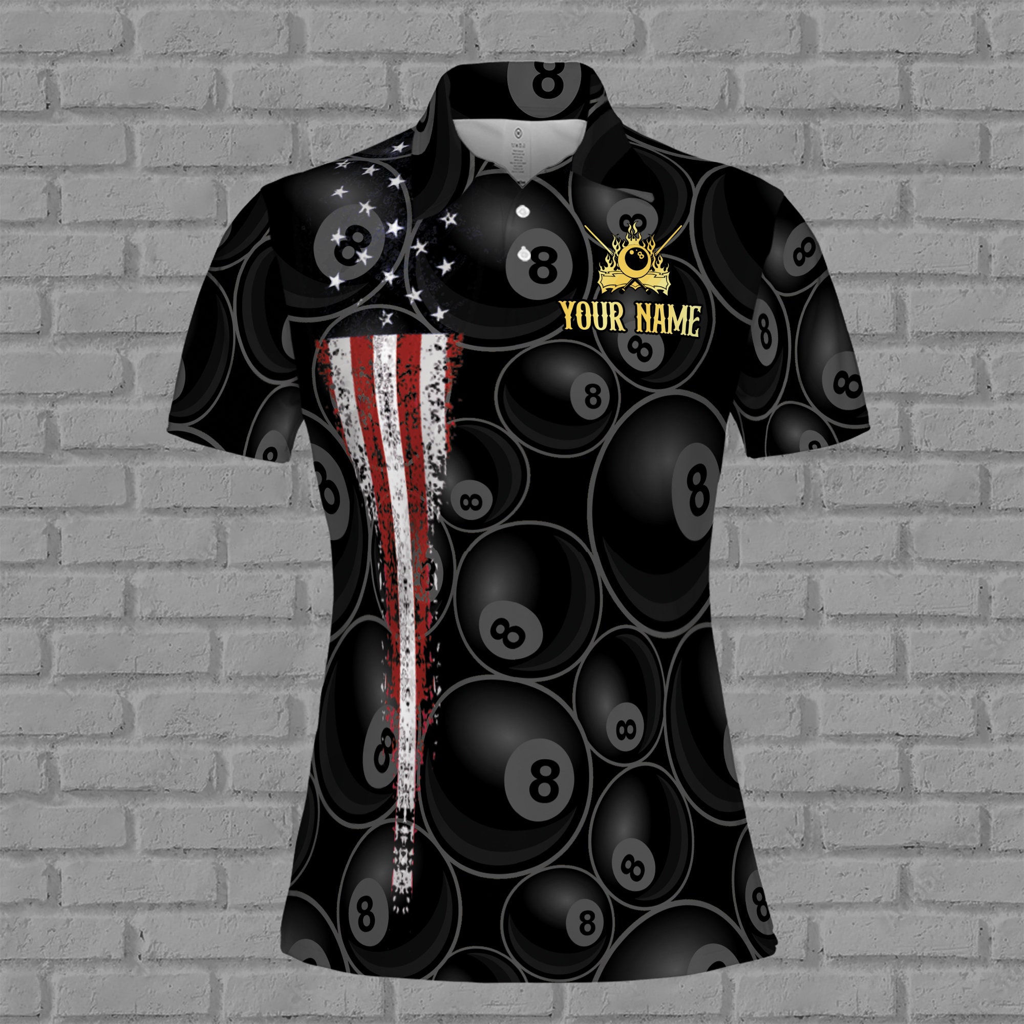 Personalized Name and Team Billiards Pool Team Club Women 3D Polo Shirt ...