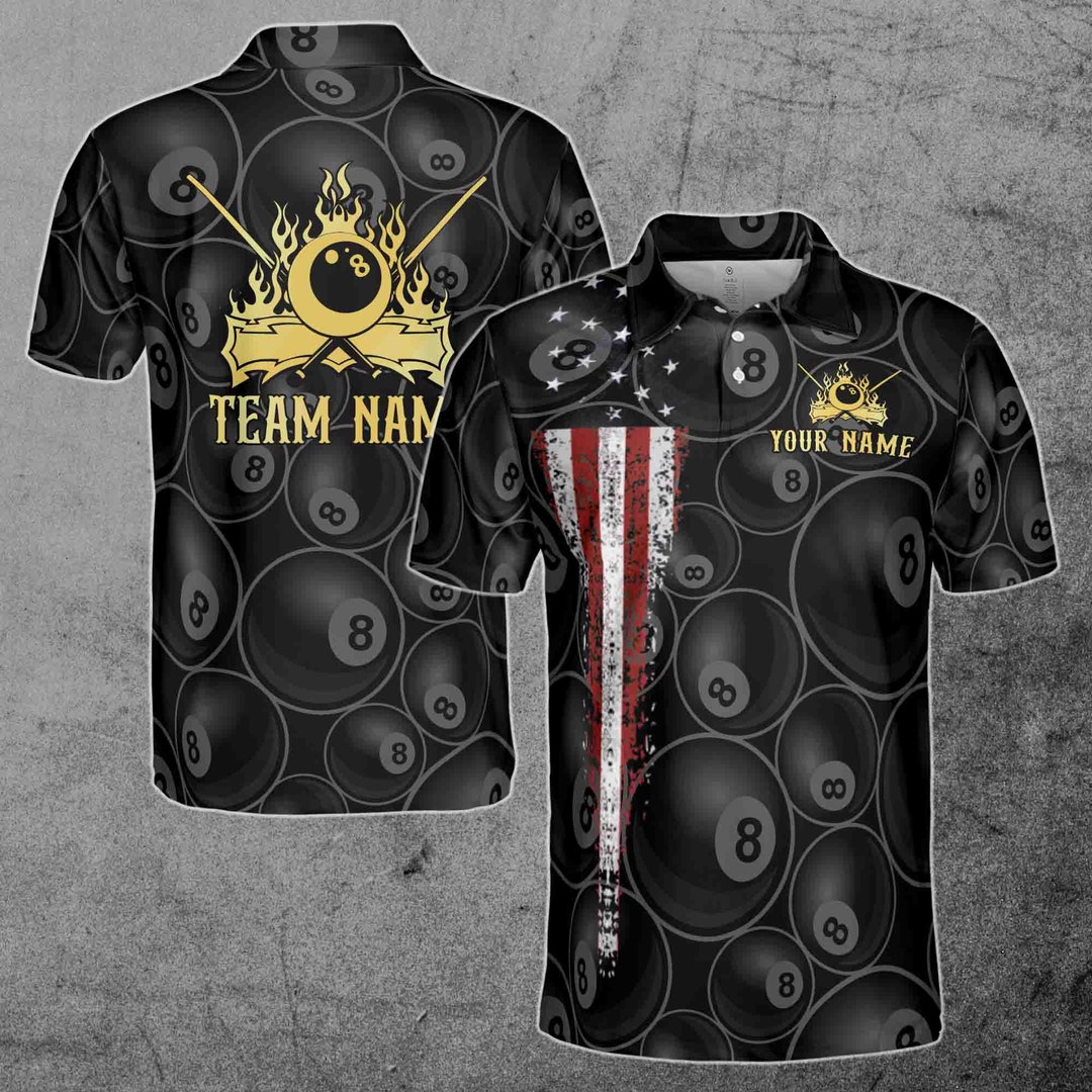 Personalized Name and Team Billiards Pool Team Club Men 3D Polo Shirt ...