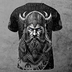 Viking Valhalla Odin God Norse Mythology Tribal Pattern 3D T-shirt S ...