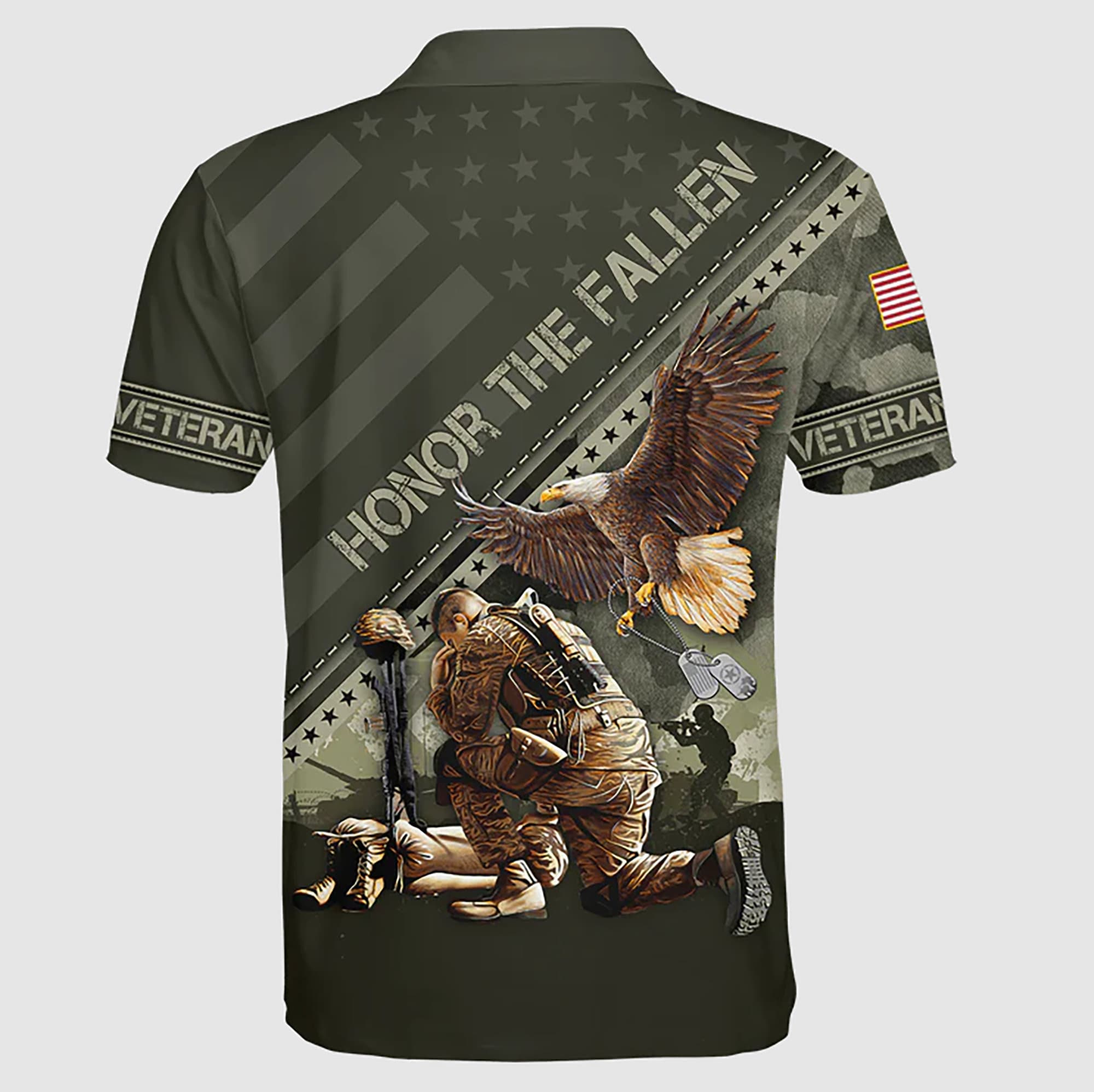 US Veteran - Eagle Honor The Fallen 3D All Over Print Polo Shirt sold ...