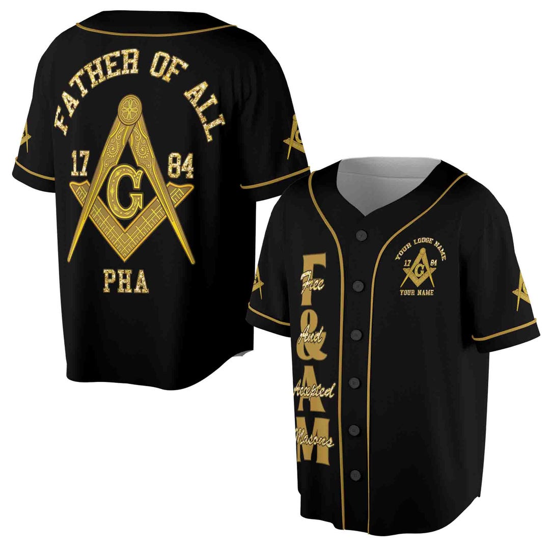 Customize Name F. & A.M. Father of All PHA Freemasonry Masonic Baseball ...