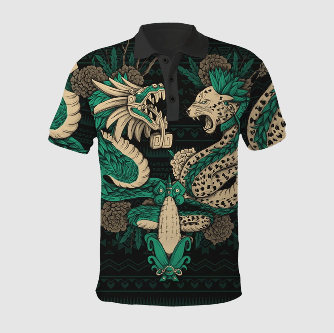 Aztec Maya Quetzalcoatl Tezcatlipoca 3D All Over Print Polo - Etsy