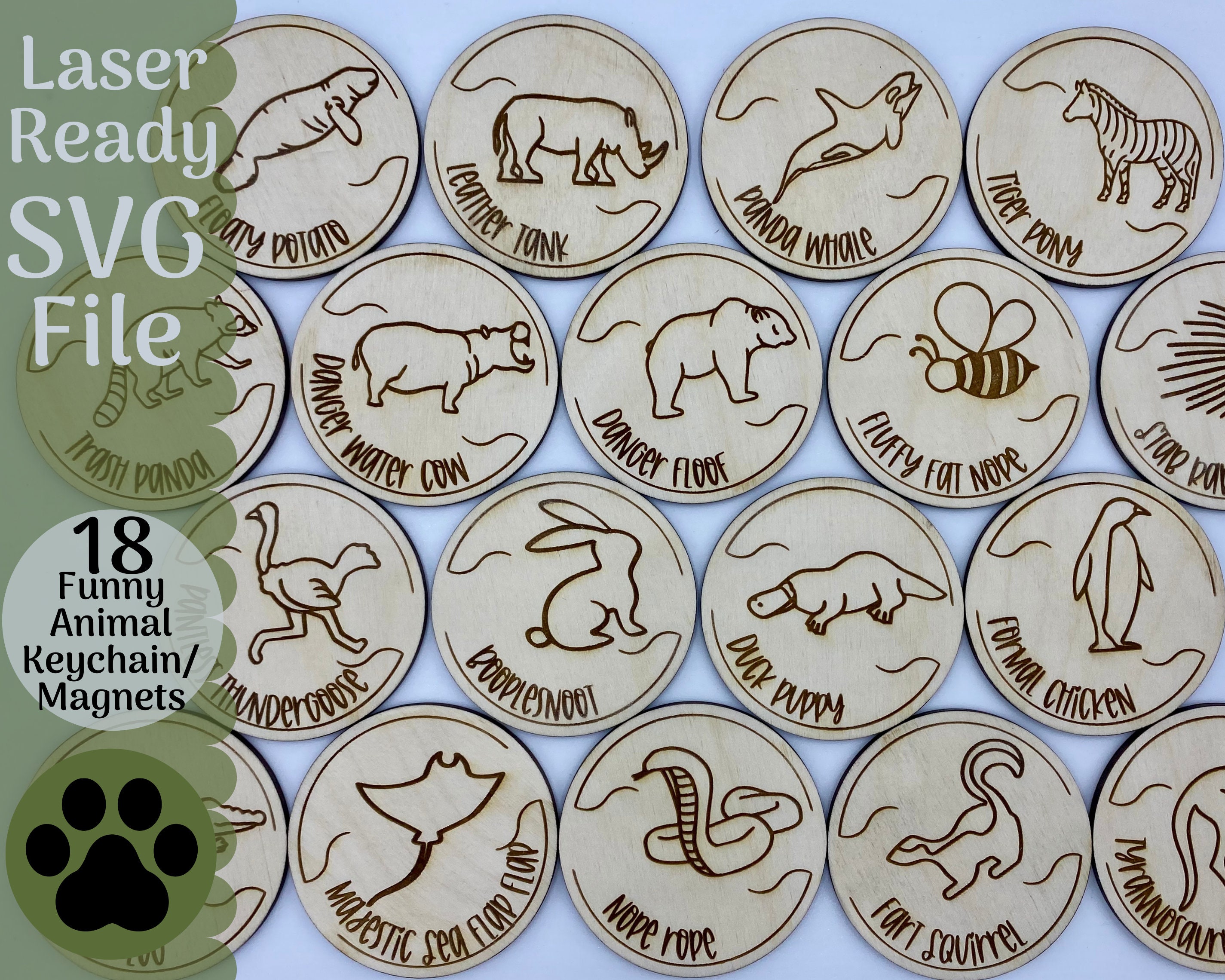 Keychain/ Magnet Bundle SVG File for Glowforge and Laser - Etsy