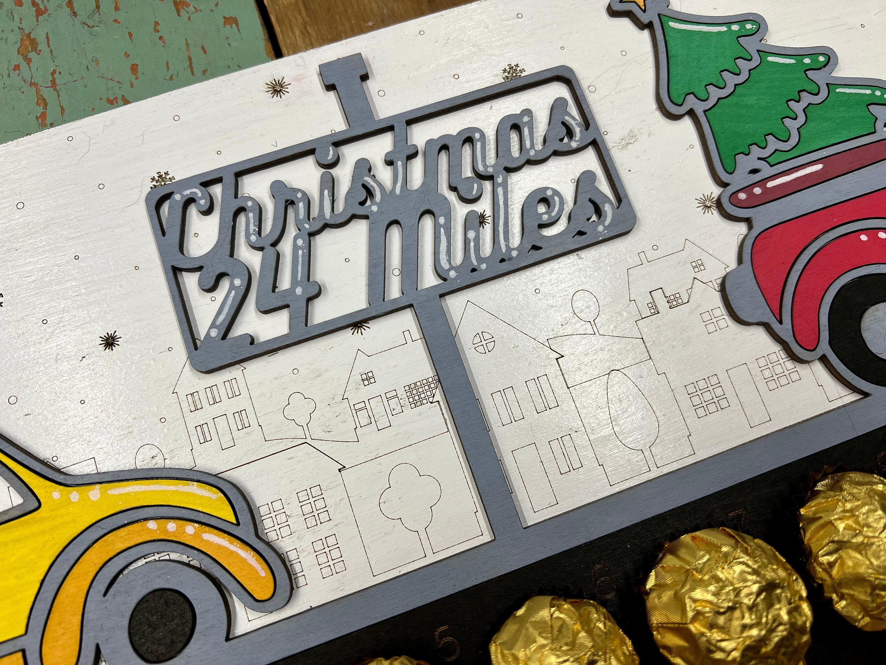 Christmas Countdown Sign SVG Laser Cut File Chocolate - Etsy