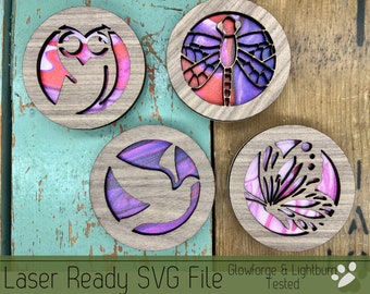 4 Flower Car Vent Clip Diffuser Design Bundle SVG File, Includes Backer ...