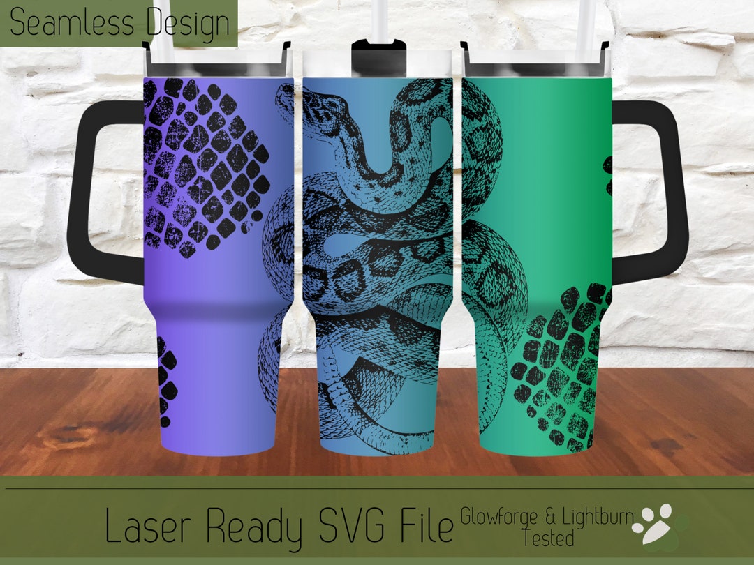 Snake Tumbler Wrap 40oz SVG File Laser, Engrave File for 40 Oz Tumblers ...