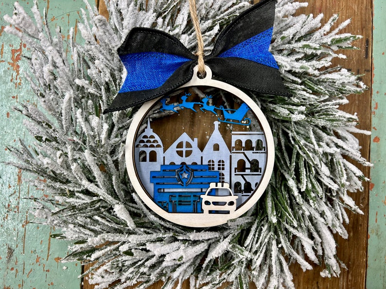 Police Station Ornament SVG File for Laser Cutters, Glowforge Ready ...