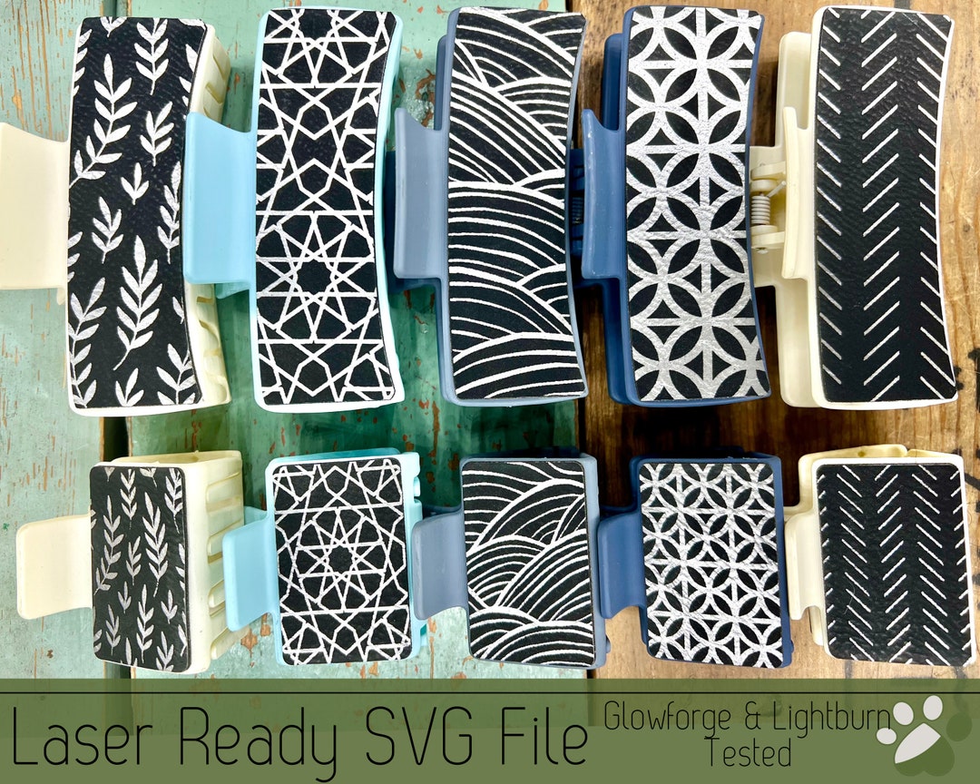 5 Print Hair Clip Bundle SVG File for Laser Cutters, Large and Small ...